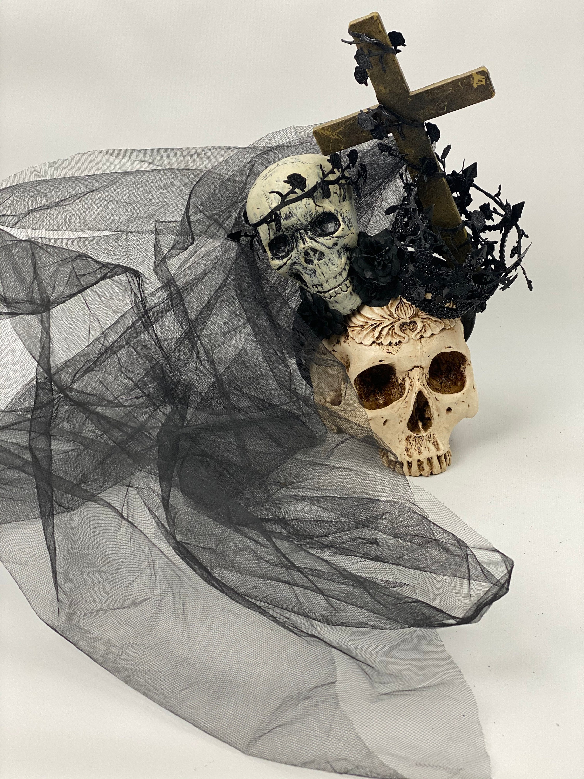 Halloween Headband With Cross Skull Headband Halloween - Etsy