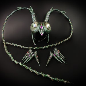 Unisex Insect Headdress, Green Beetle Costume, Headpiece With Horns ...