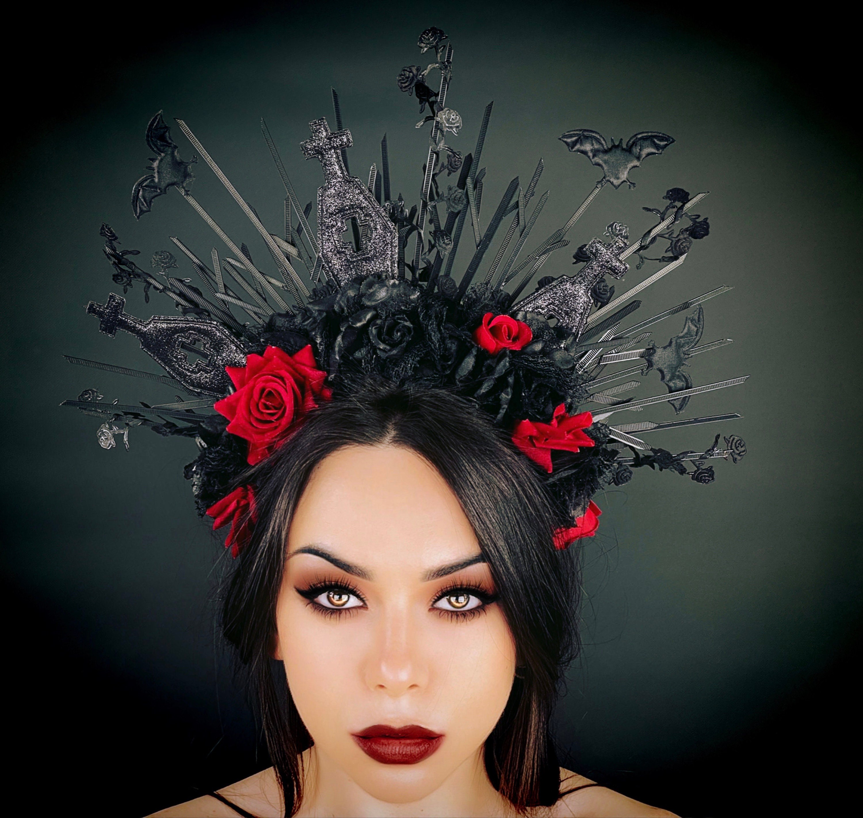 Skeleton crown, sugar skull crown, dark fairy crown, gothic crown ...