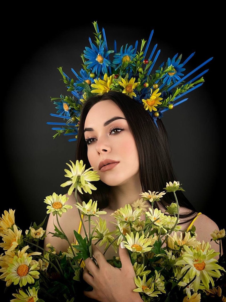 Ukrainian Crown With Daisies, Floral Halo Crown, Ukrainian Flower ...