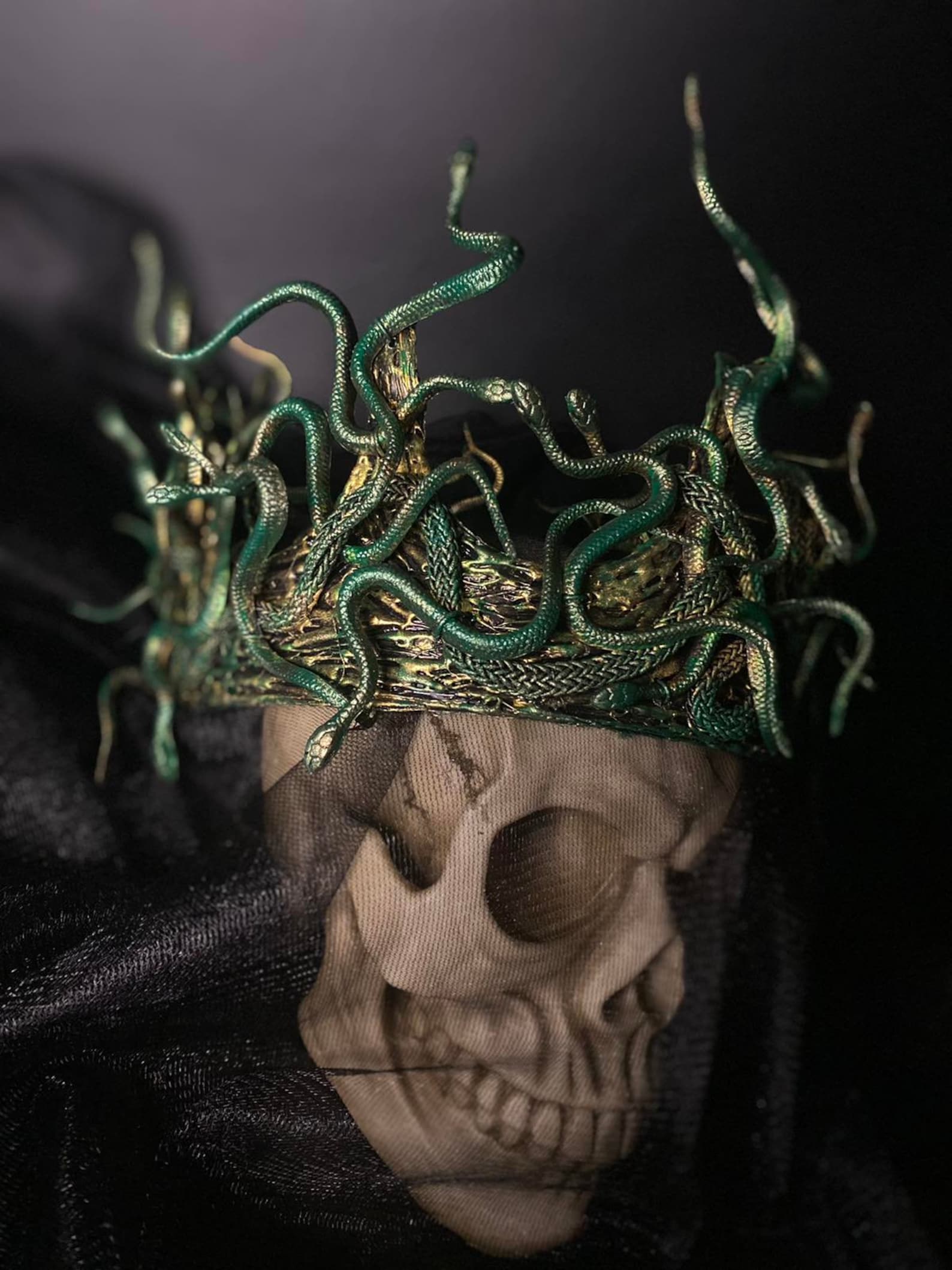 Men's Crown of Medusa Gorgon, Medusa Male Headpiece, Snake King, Gothic ...