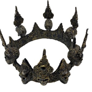 Large Mens Crown, Bronze Gothic Crown, Dark King, King of Skulls, Death ...