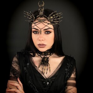 Death Skull Crown, Dark Fairy Queen, Witch Crown, Voodoo Priestess ...