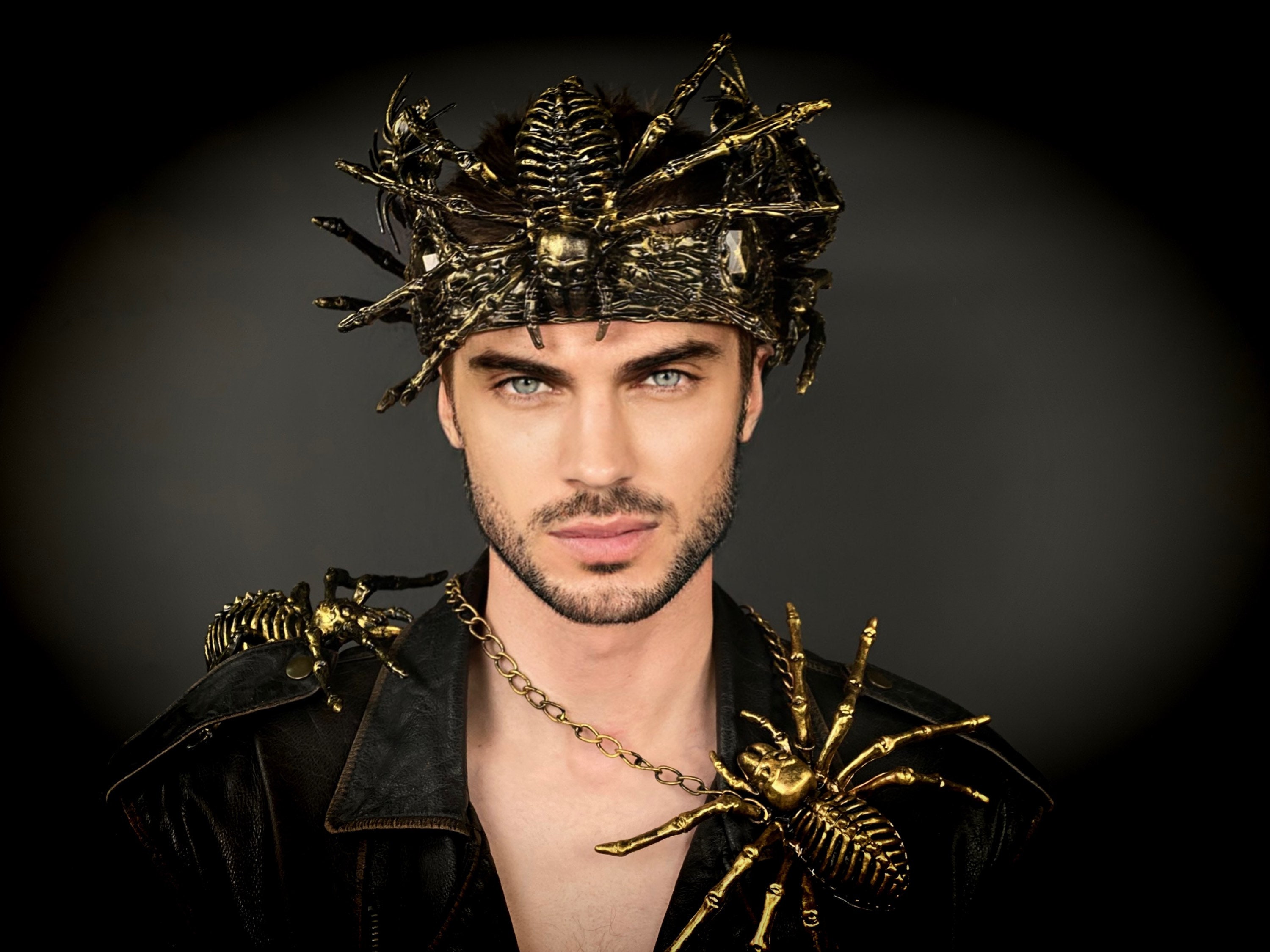 Spider King Crown Big Mens Gothic Crown Spider Crown With - Etsy