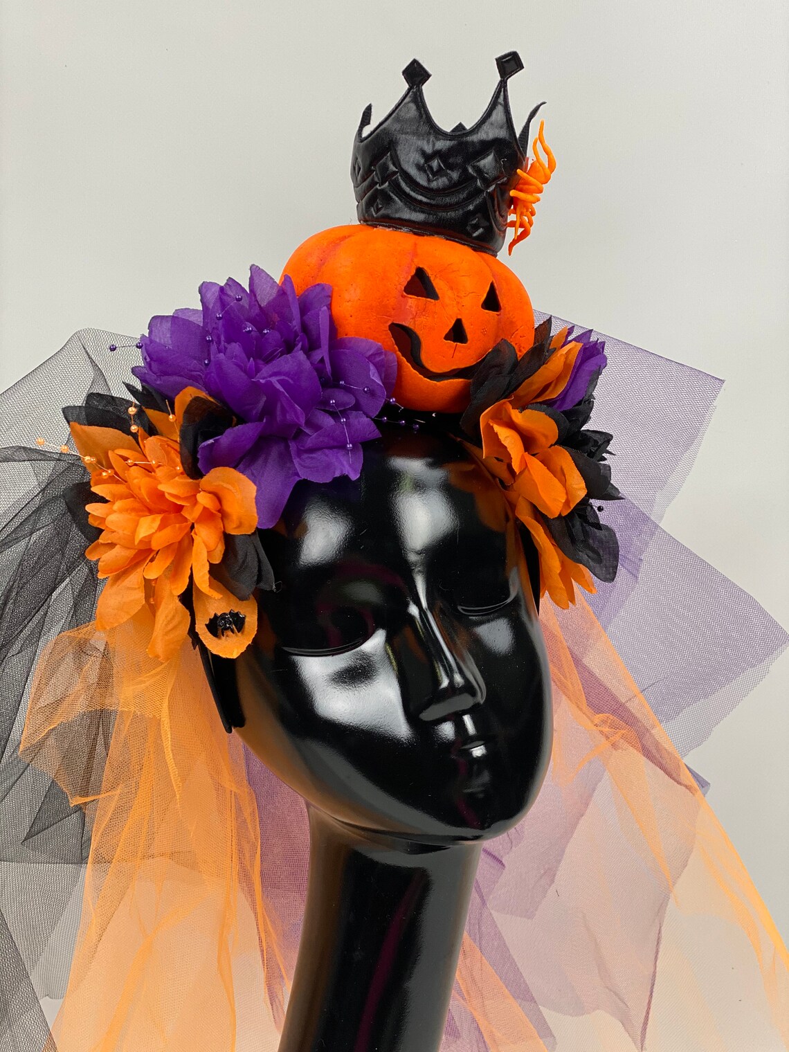 Large Halloween Crown Halloween Pumpkin Costume Halloween | Etsy