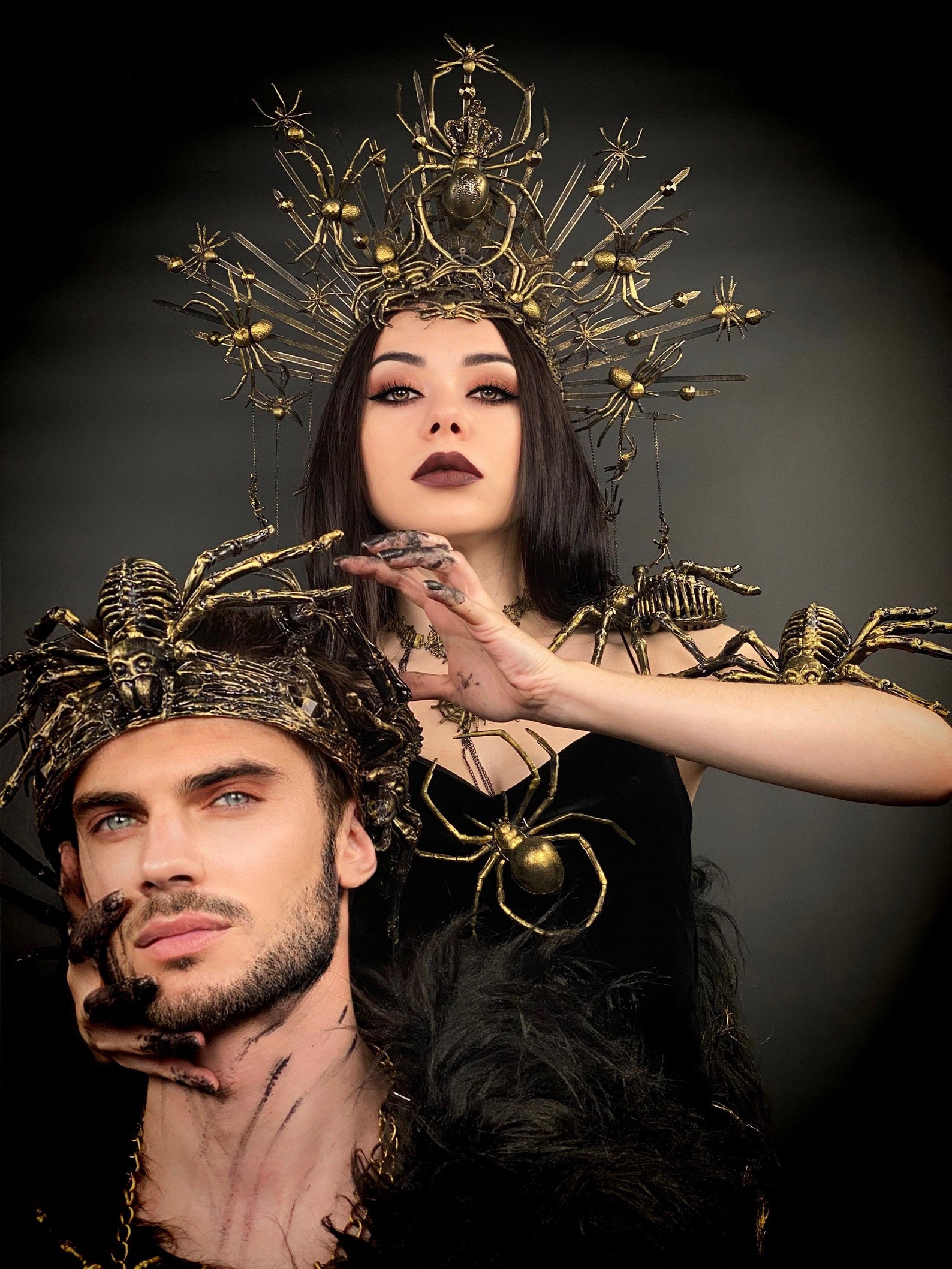 Spider Crowns for Couple Spider Queen and Spider King Dark - Etsy
