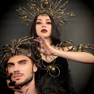 Spider Crowns for Couple, Spider Queen and Spider King, Dark Queen and ...
