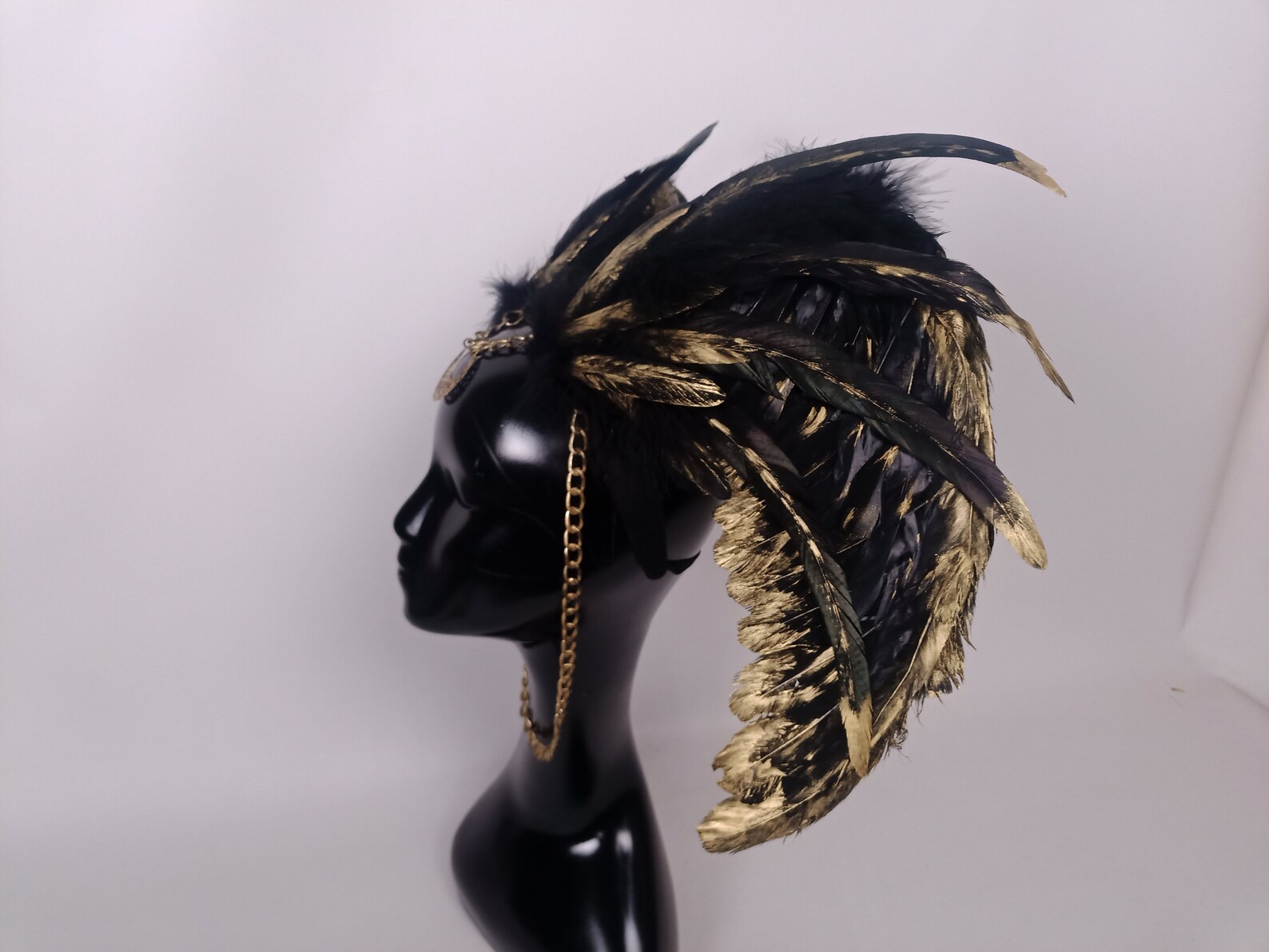 Gothic Headdress With Wings Dark Queen Headpiece Valkyrie | Etsy