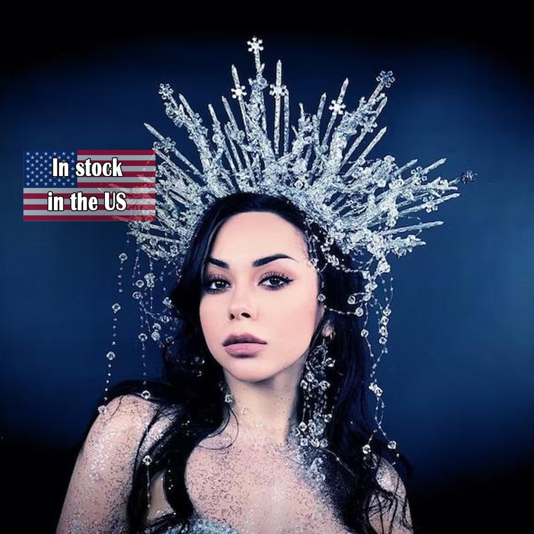 Snow Crystal Crown, Woodland Crown, Christmas Halo Crown, Ice Queen ...