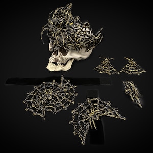 Spider Queen Tiara, Black Widow Costume, Dark Goddess Crown, Dark Queen ...