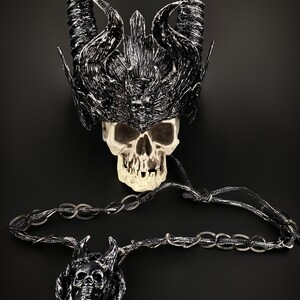Demon Headpiece, Devil's Crown, Dark King's Bone, Large King, Gothic ...
