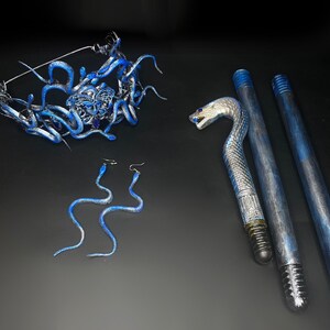Medusa Gorgon Tiara, Medusa Headdress, Blue Tiara With Snakes ...