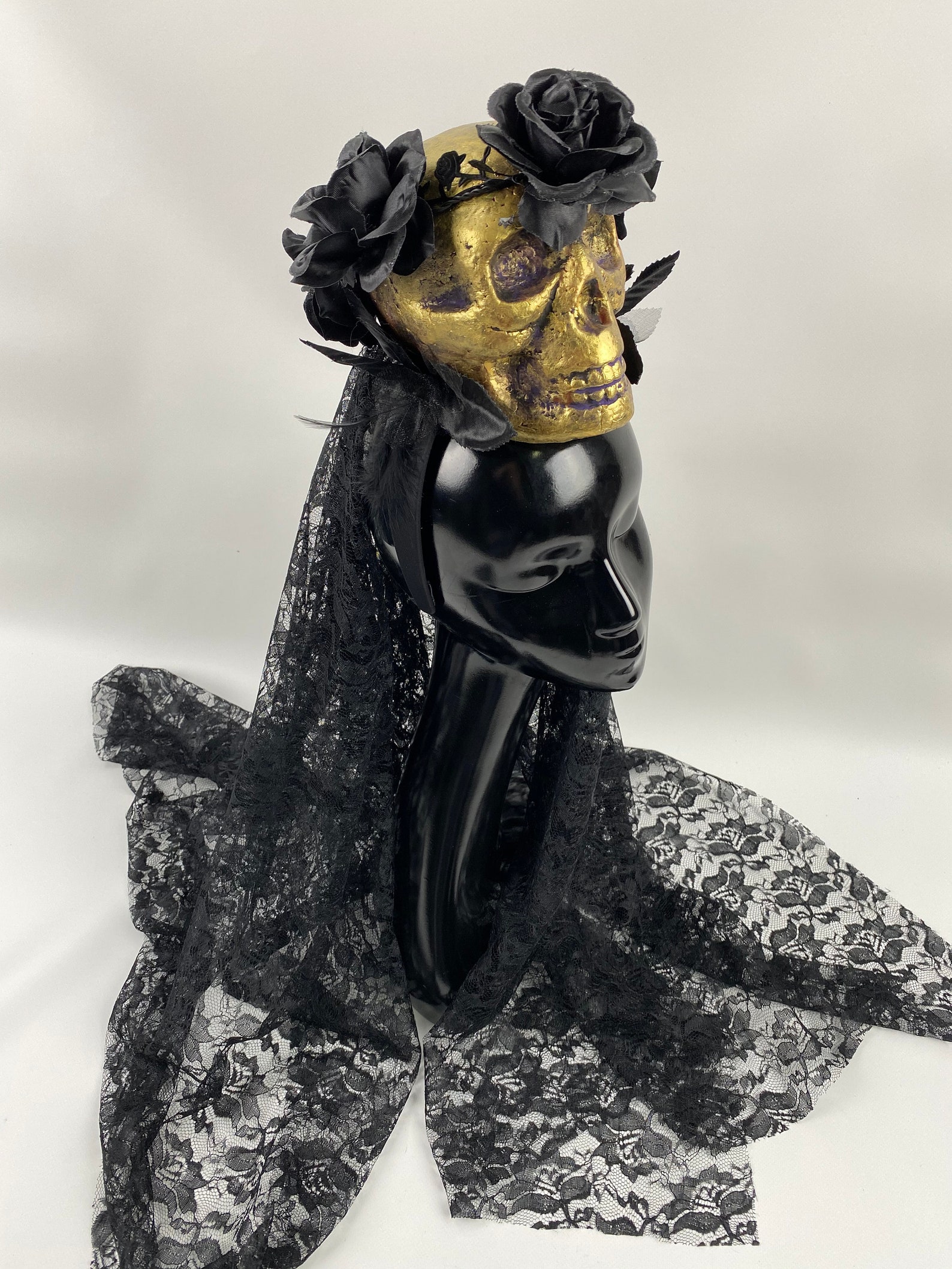 Voodoo Preistess Skull Headband Halloween Headpiece With - Etsy