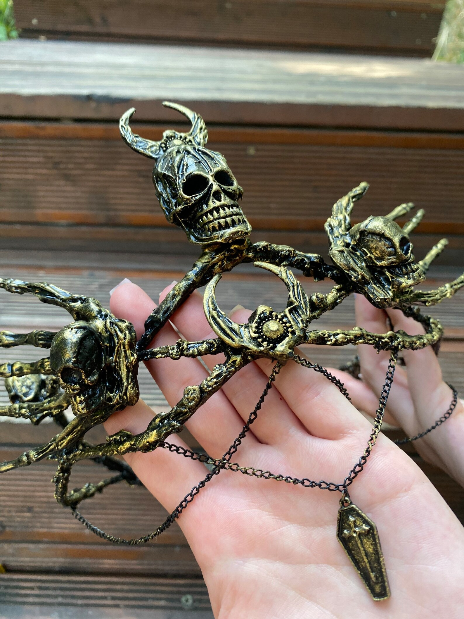 Death Skull Crown Dark Fairy Queen Witch Crown Voodoo - Etsy
