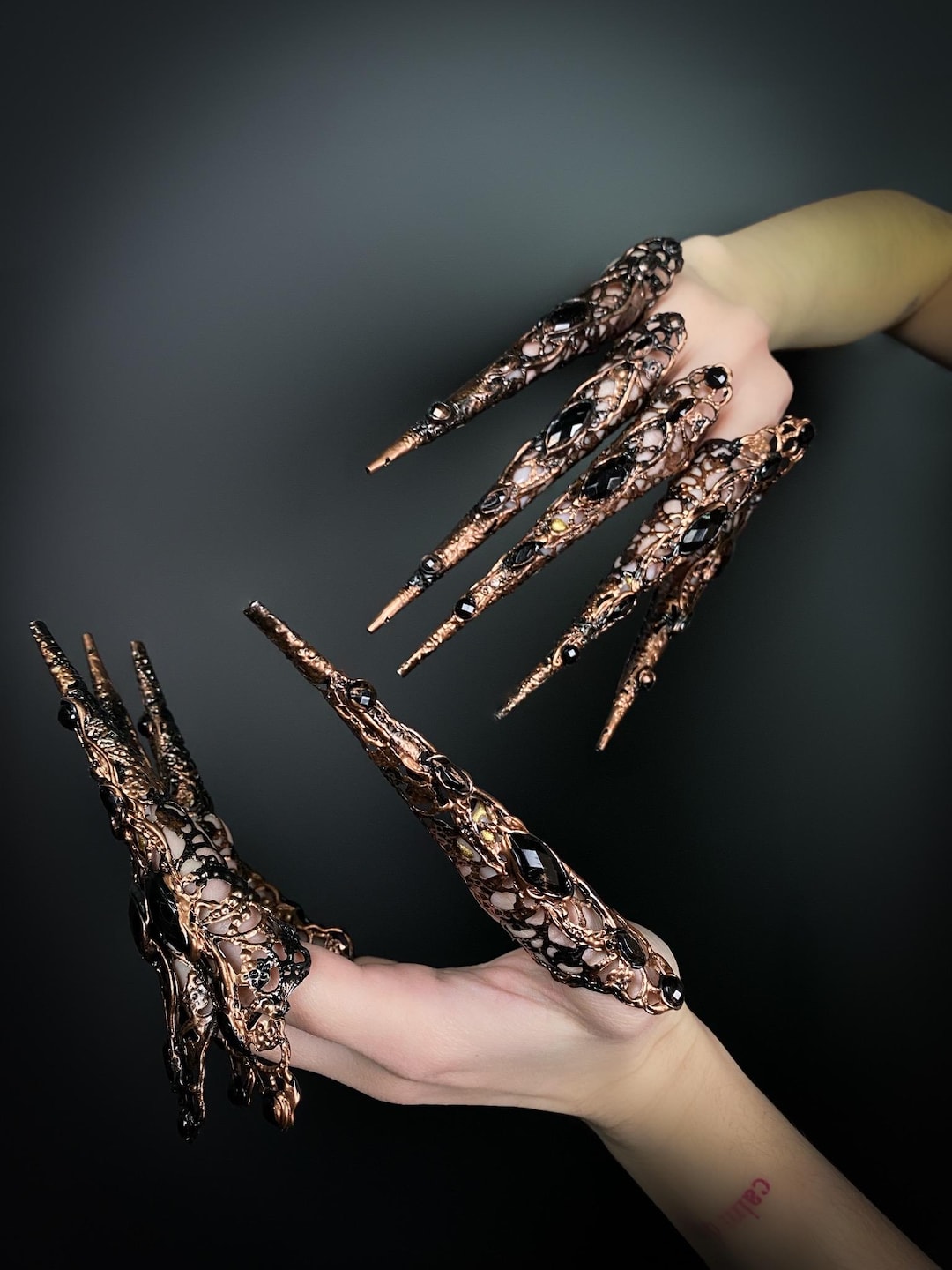 Bronze Finger Claws, Gothic Fingers Jewelry, Set Metal Claws, Filigree ...