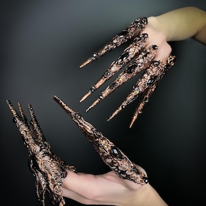 Bronze Finger Claws, Gothic Fingers Jewelry, Set Metal Claws, Filigree ...