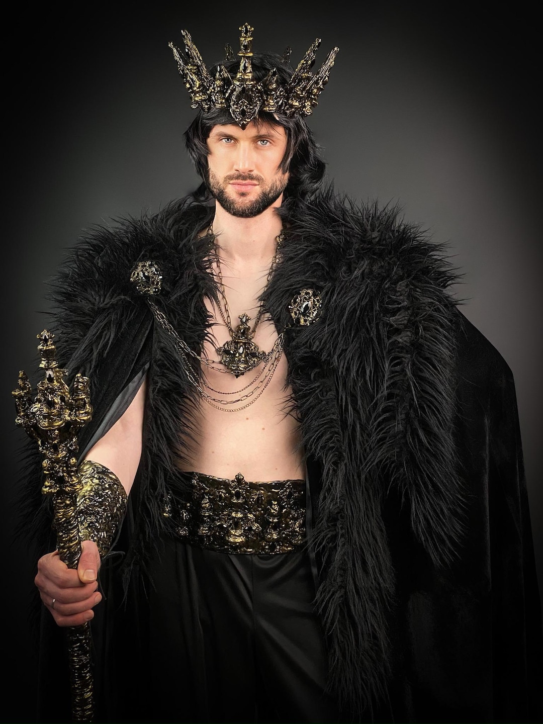 Gothic Chess King, Dark King Costume, King of the Underworld, Gothic Crown, Evil King, Vampire ...