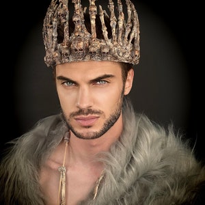 Voodoo Priest, Dark Kings Mens Crown, Skull King, Crown of Bones ...