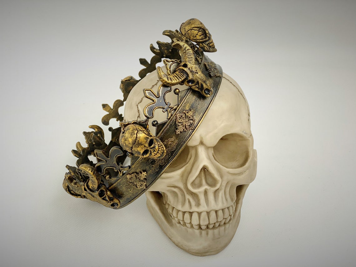 Gothic Crown Death Skull Crown Burning Man Cosplay Crown - Etsy