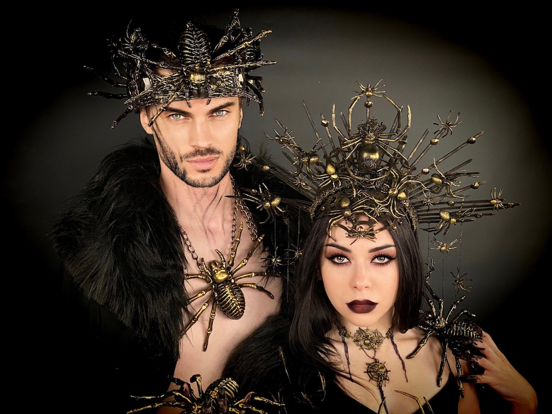 Spider Crowns for Couple, Spider Queen and Spider King, Dark Queen and ...