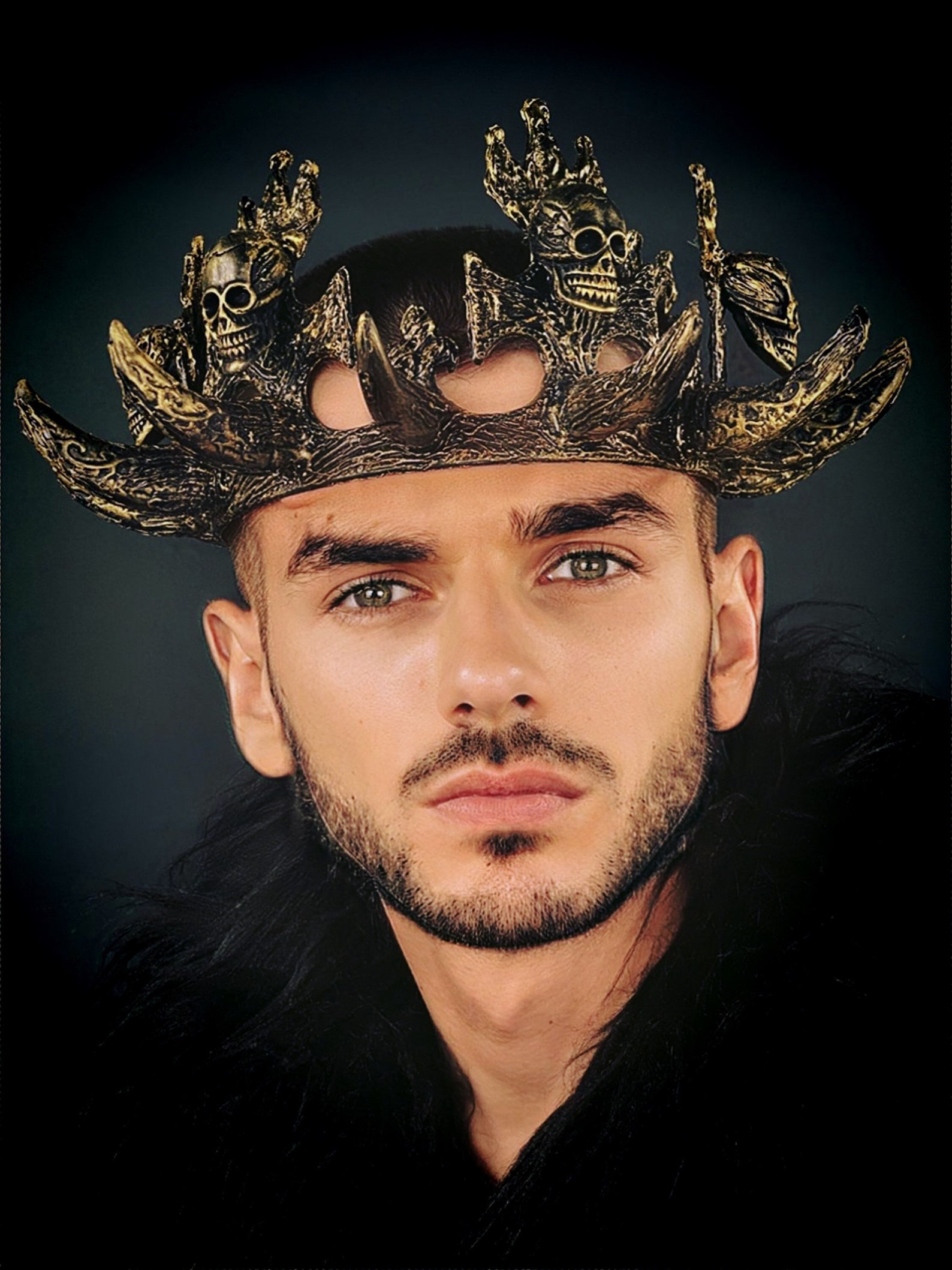 Dark King Crown, King of Death, King of Skulls, Death Skull Crown, King ...