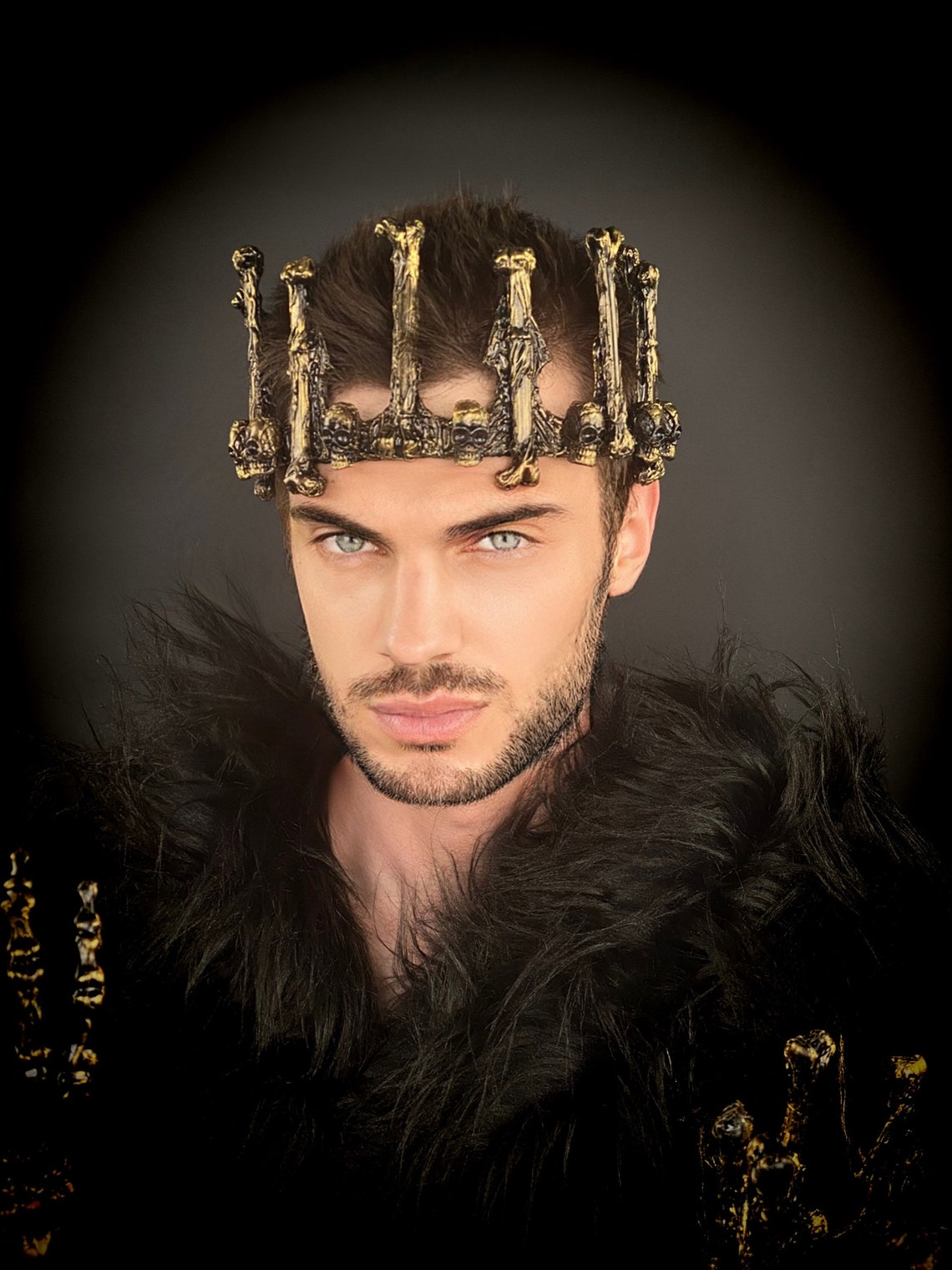 Unisex Bones Crown, Gothic Skull King Headpiece, Burning Man Costume - Etsy