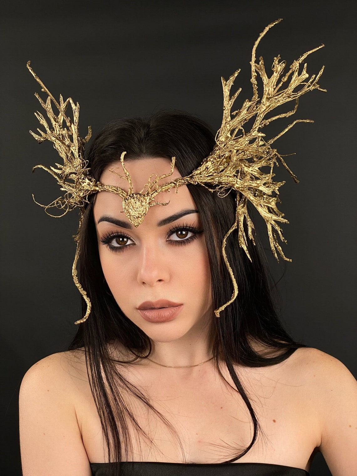Wood Elf Tiara Golden Fairy Tiara Nymph Tiara Golden Angel - Etsy