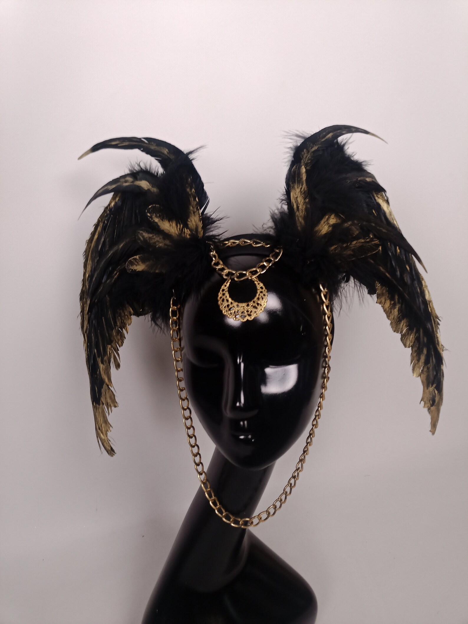 Gothic Headdress With Wings Dark Queen Headpiece Valkyrie | Etsy