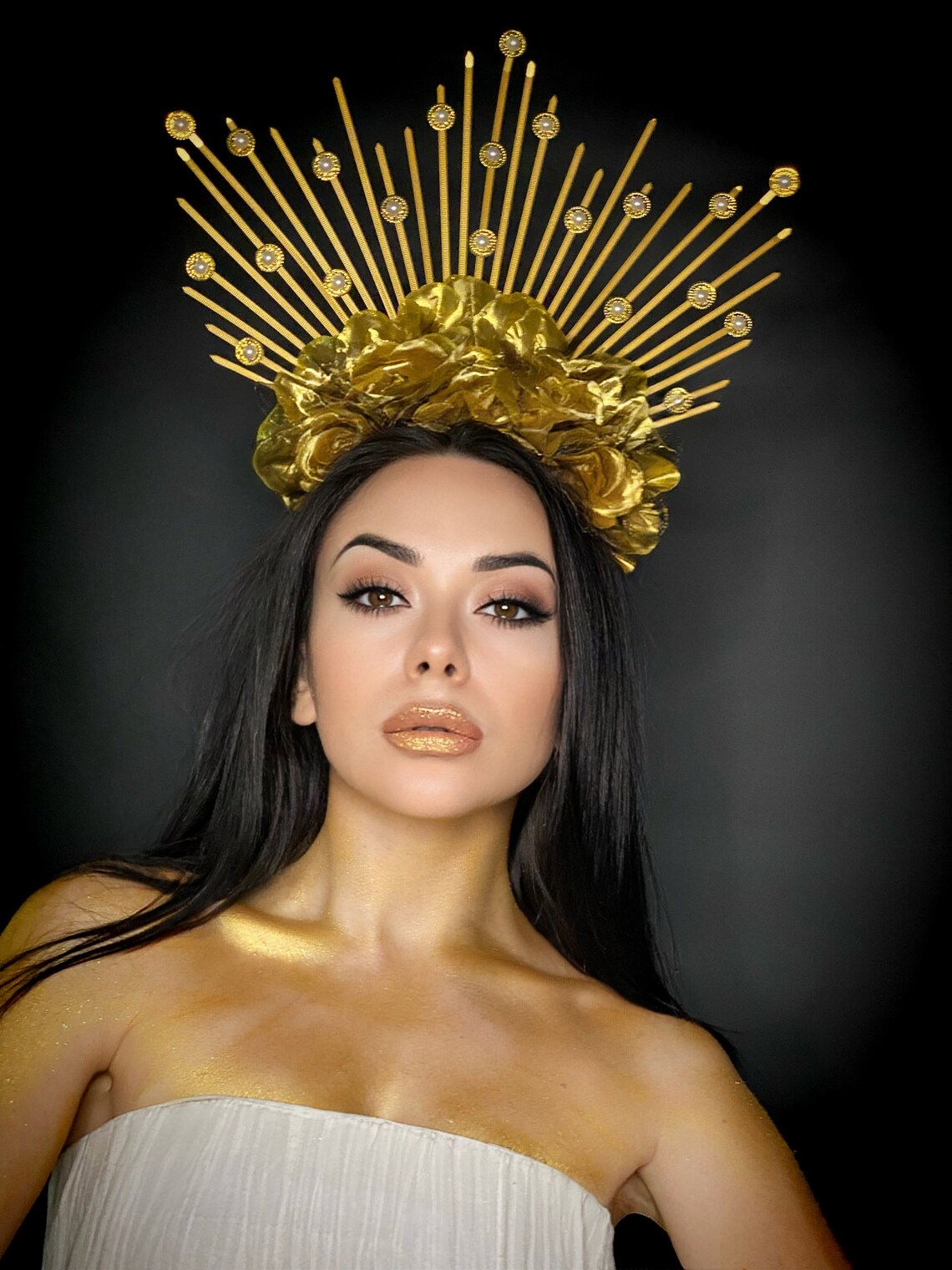 Sunburst Crown Halo Spiked Headpiece Met Flower Crown - Etsy