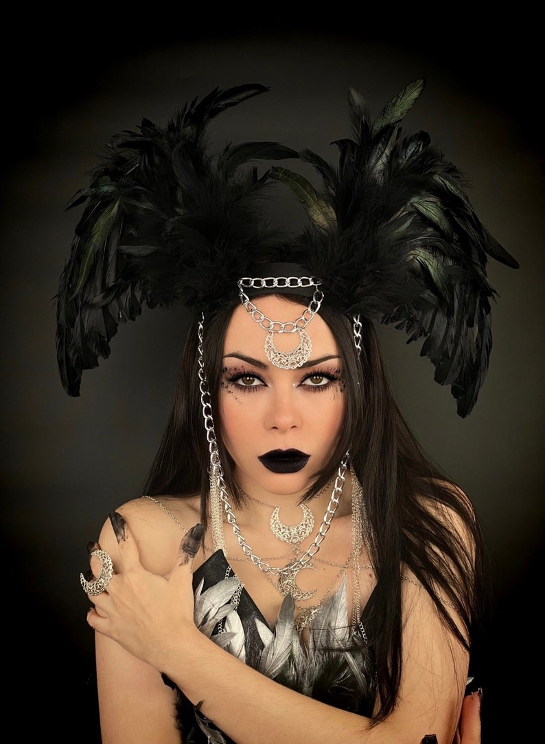 Gothic Winged Headpiece Valkyrie Headpiece Dark Queens - Etsy