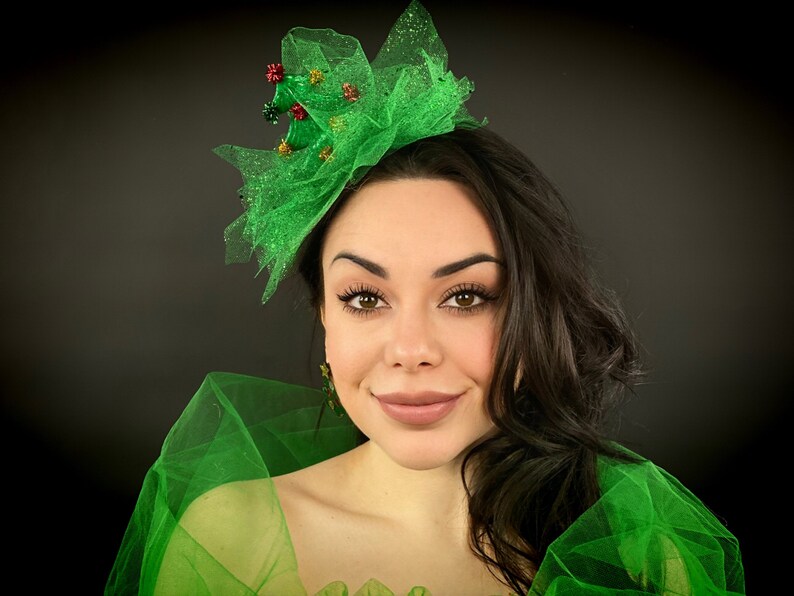 Christmas Tree Headband Holiday Party Headband Green Glitter - Etsy