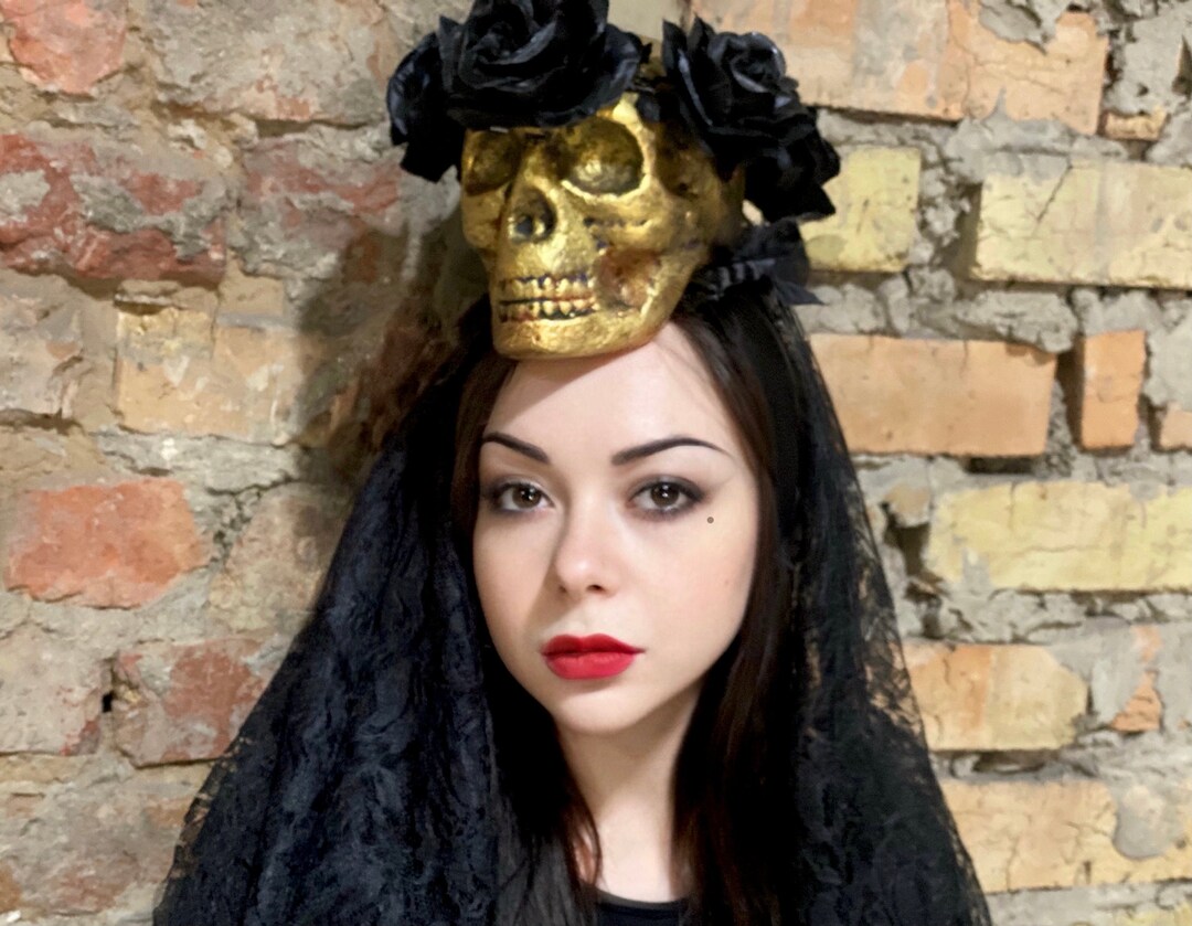 Voodoo Preistess Skull Headband Halloween Headpiece With - Etsy