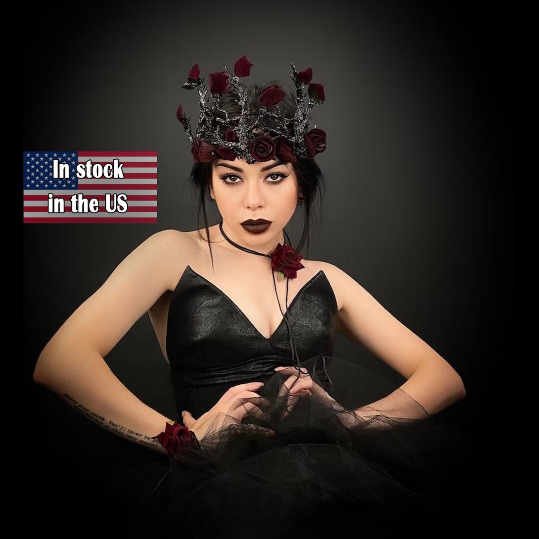 Burgundy Gothic Crown, Witch Headdress, Gothic Headdress, Halloween ...
