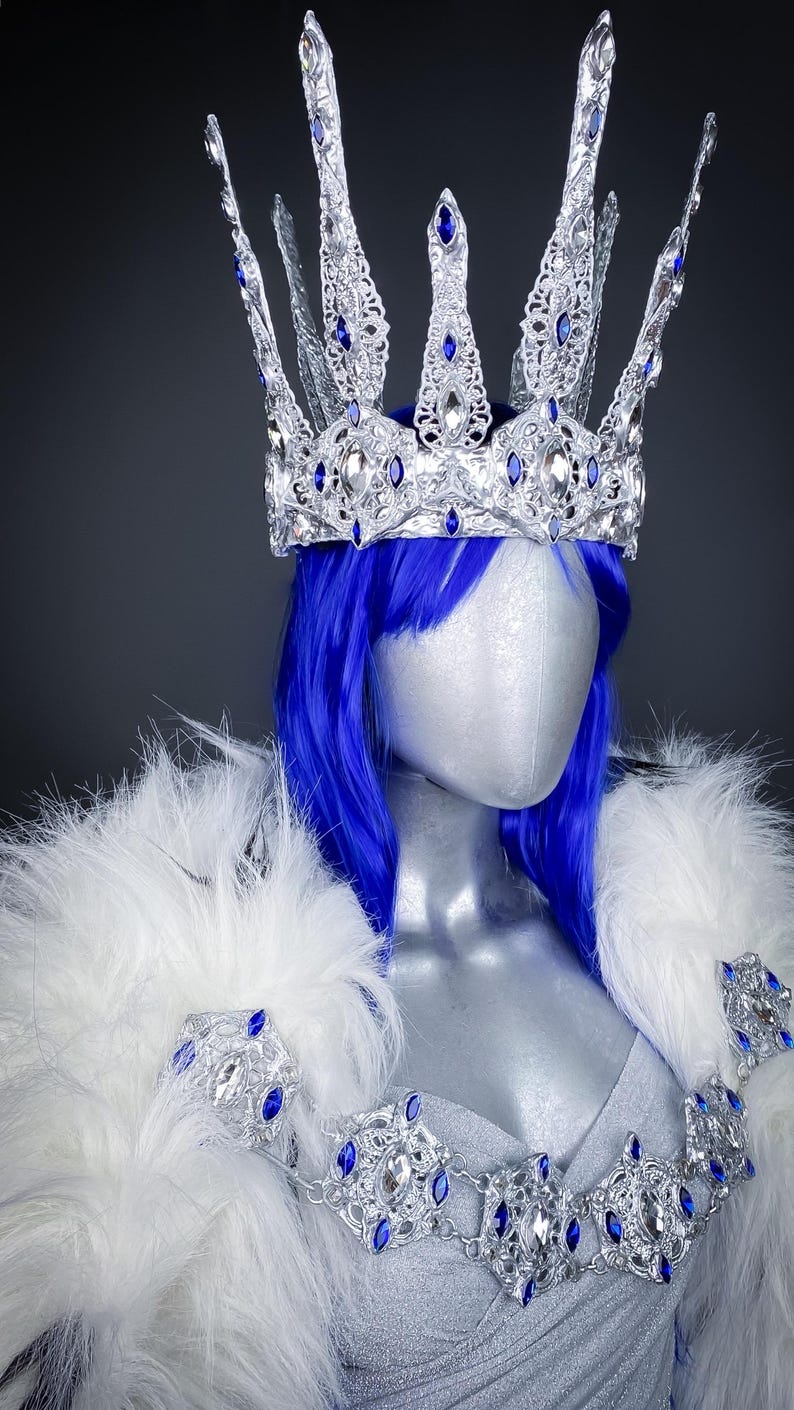 Ice Queen Crown, Silver Spiked Tiara, Christmas Costume - Etsy