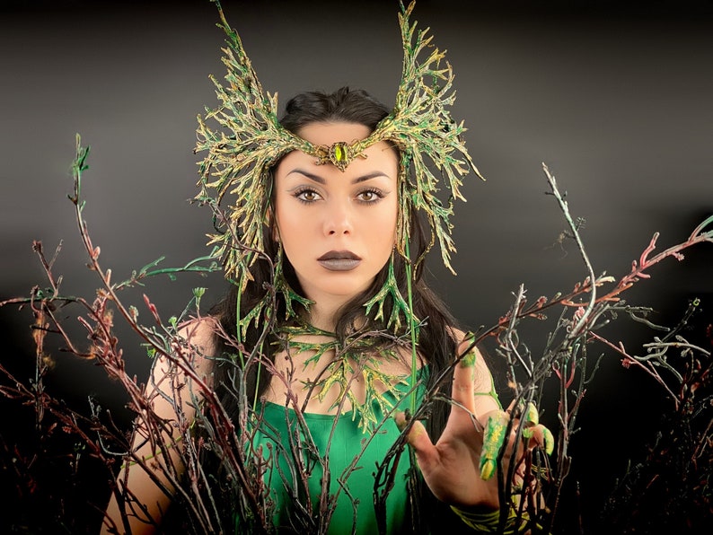 Green Wood Nymph Tiara Wood Elf Tiara Fairy Tiara Elf - Etsy