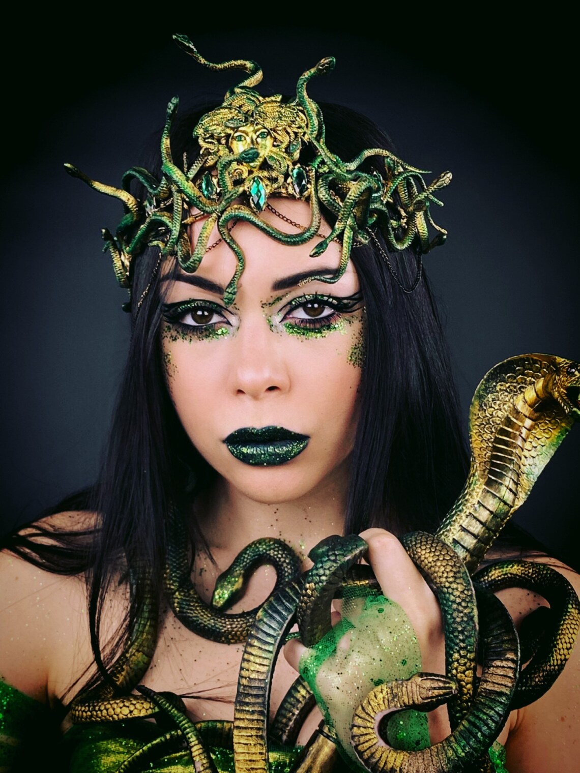 Mardi Gras Costume, Medusa Headdress, Gothic Snake Tiara, Serpent Queen ...