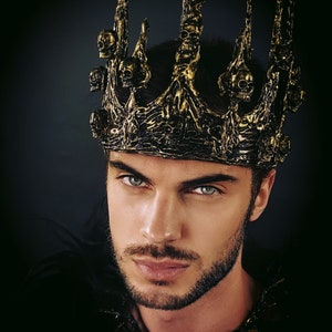 Gothic Men's Crown, Large Men's Crown, Devil Crown, Dark King, Vampire ...