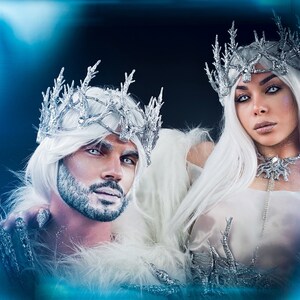 Winter Crowns for Couple, Ice Queen and Ice King Crowns, Snow King and ...