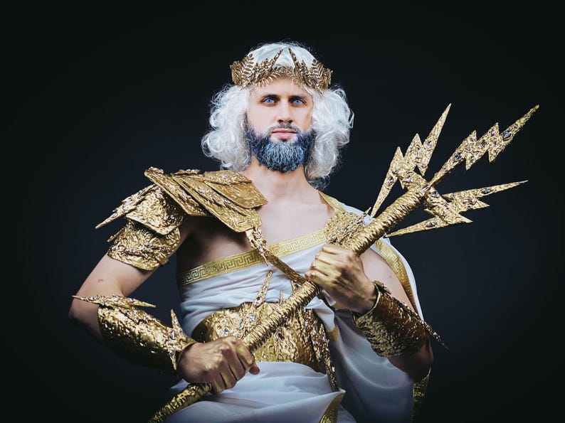 Burning Man, Zeus God Costume, Greek Roman Olympian King, Handmade Toga ...