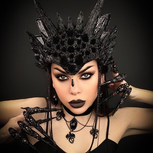 Dragon Queen Tiara, Black Dragon Crown, Dragon Fairy Tiara, Fantasy ...