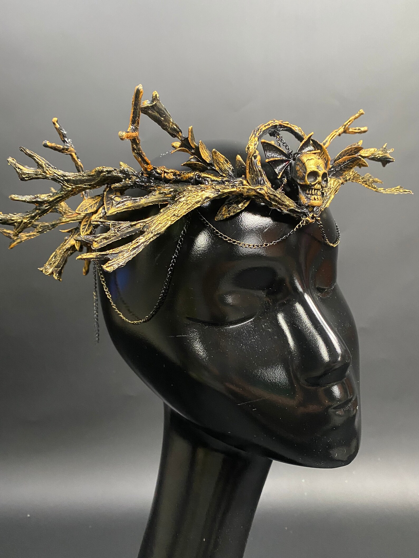 Woodland Tiara Devil Crown Dark Fairy Headpiece Goth Crown - Etsy