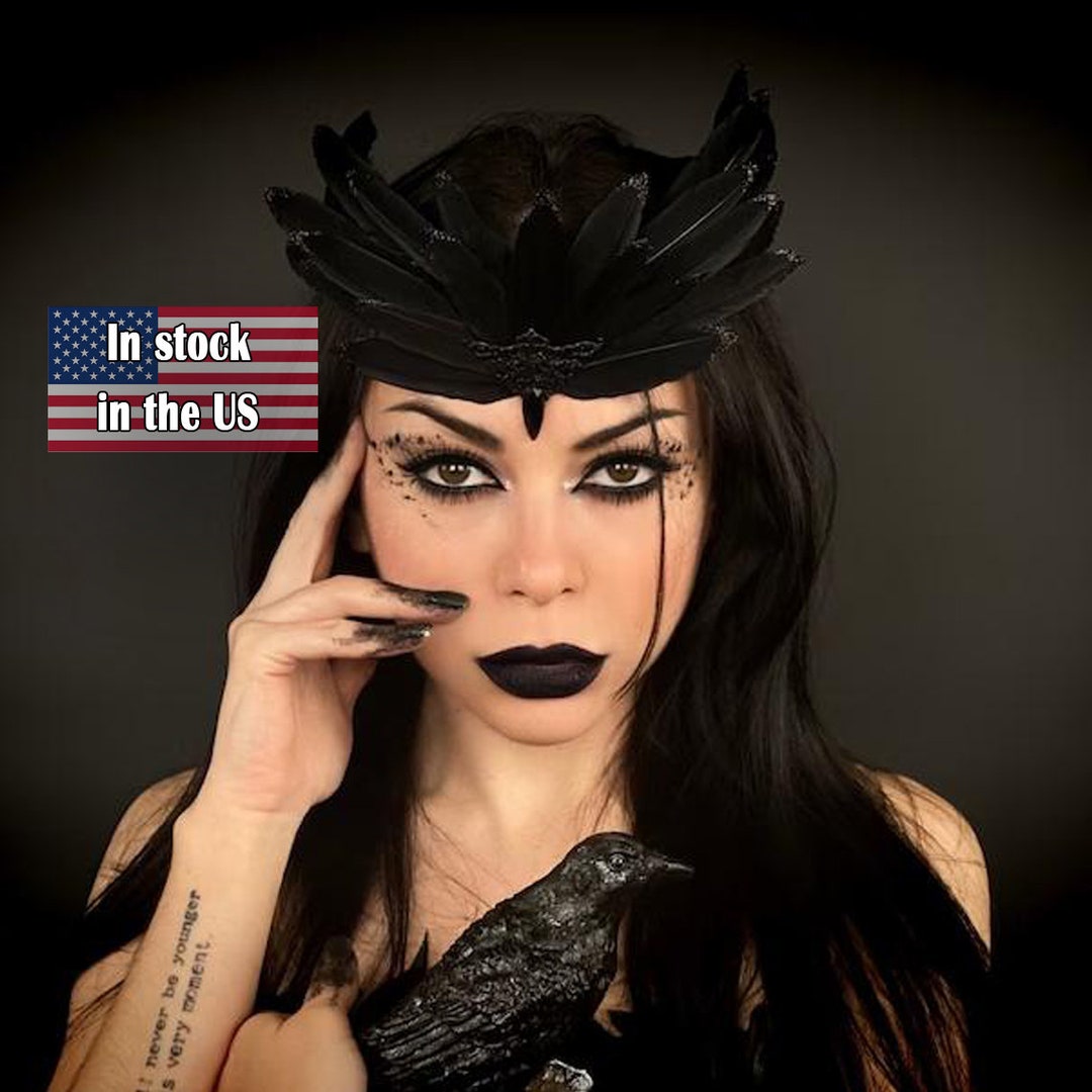 Black Raven Headdress, Black Swan Crown, Black Bird Tiara, Phoenix Bird ...