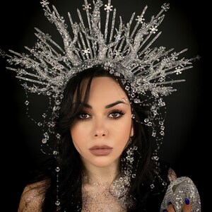 Snow Crystal Crown Woodland Crown Christmas Halo Crown Ice - Etsy