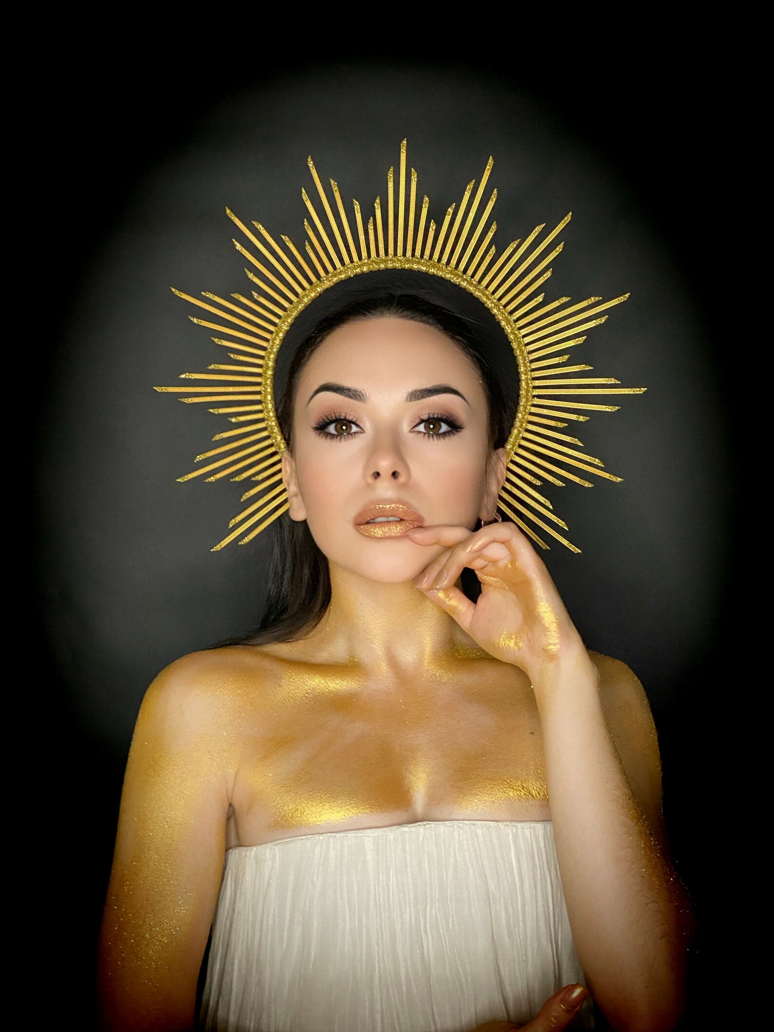 Goddess Crown Gold Halo Crown Halo Headpiece Festival - Etsy