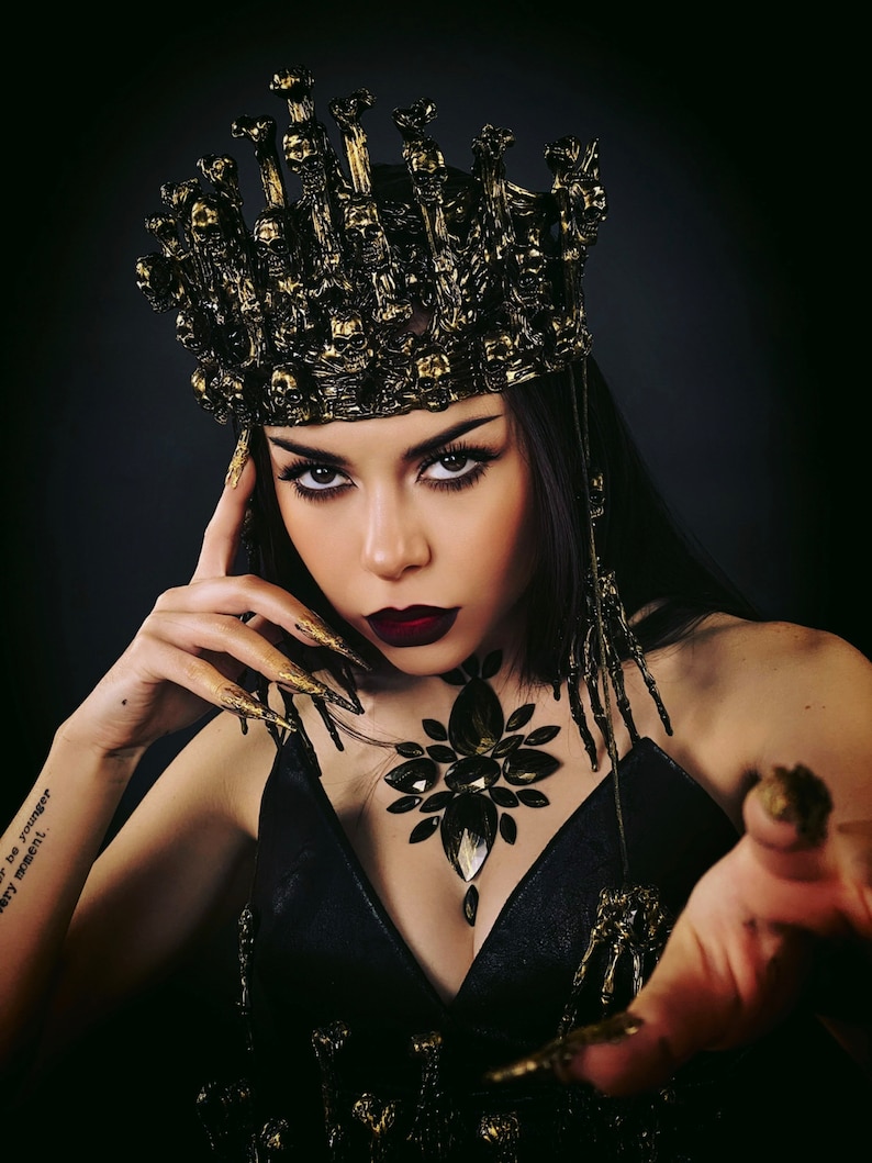 Death Skull Crown Evil Queen Dark Fairy Crown Vampire - Etsy