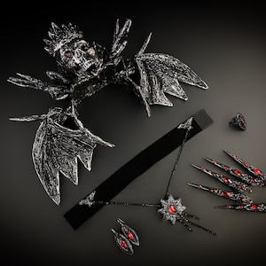 Vampire Queen, Valkyrie Crown, Bat Halo Crown, Winged Headpiece, Dark ...