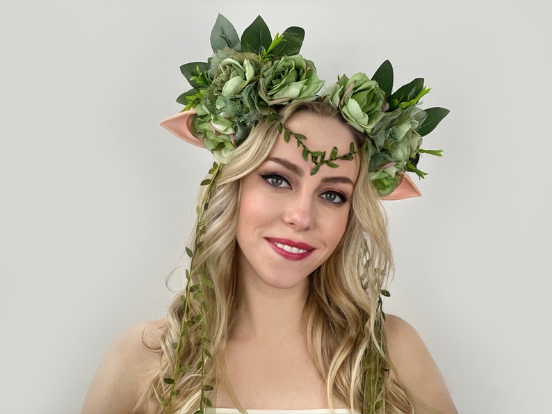 Elf Flower Crown Nymph Headpiece Fairy Headband Flower Etsy