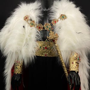 Velvet the Royal Robe, Faux Fur King Coronation Cloak, Historical Men's ...