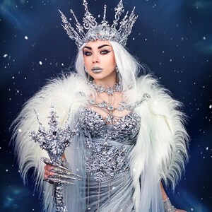 Luxury Ice Queen, Snow Crystal Crown, Silver Ice Crown, Snow Crystal ...