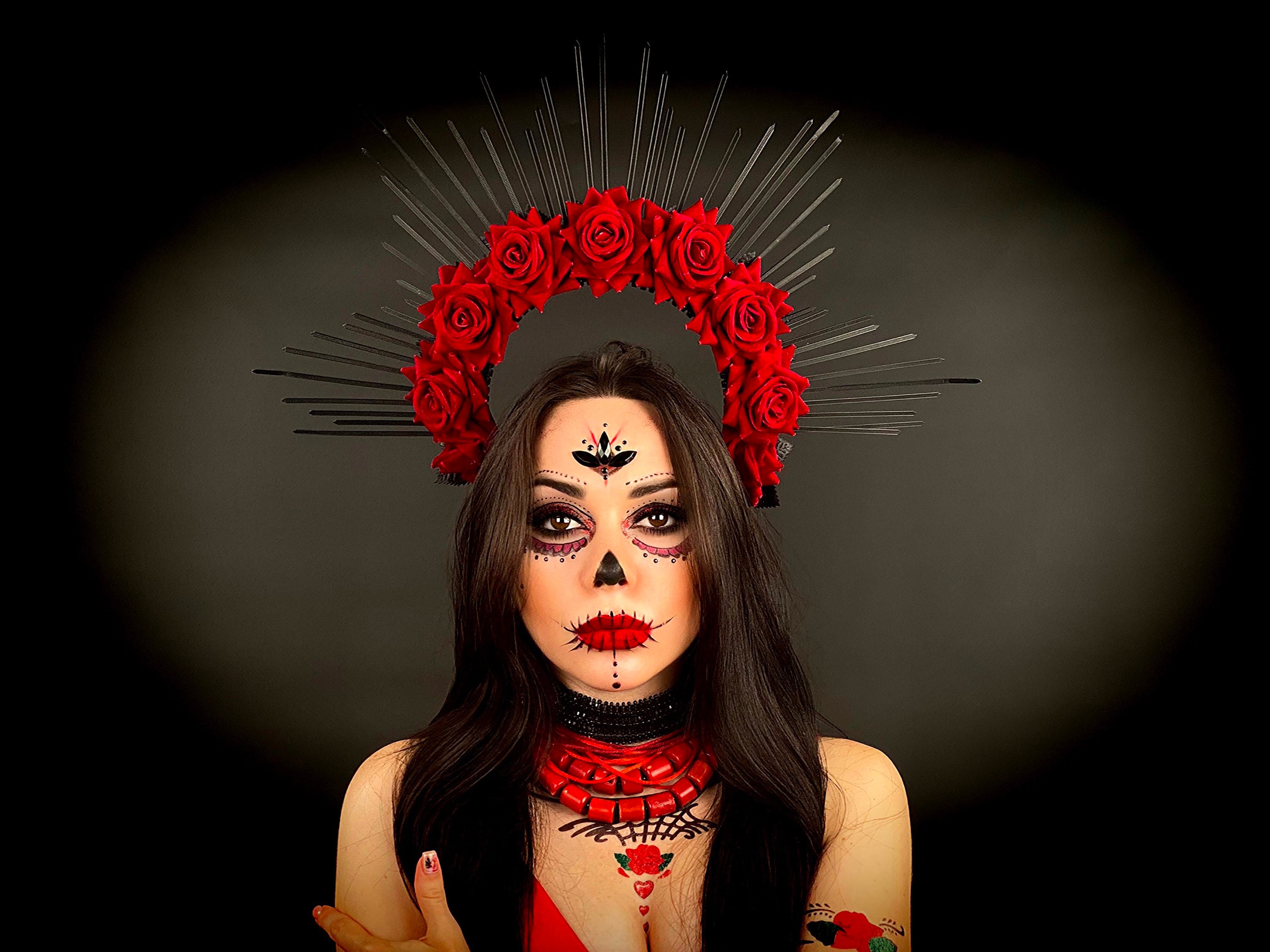 Sugar skull crown, Dia de los Muertos headpiece, Day of the Dead ...